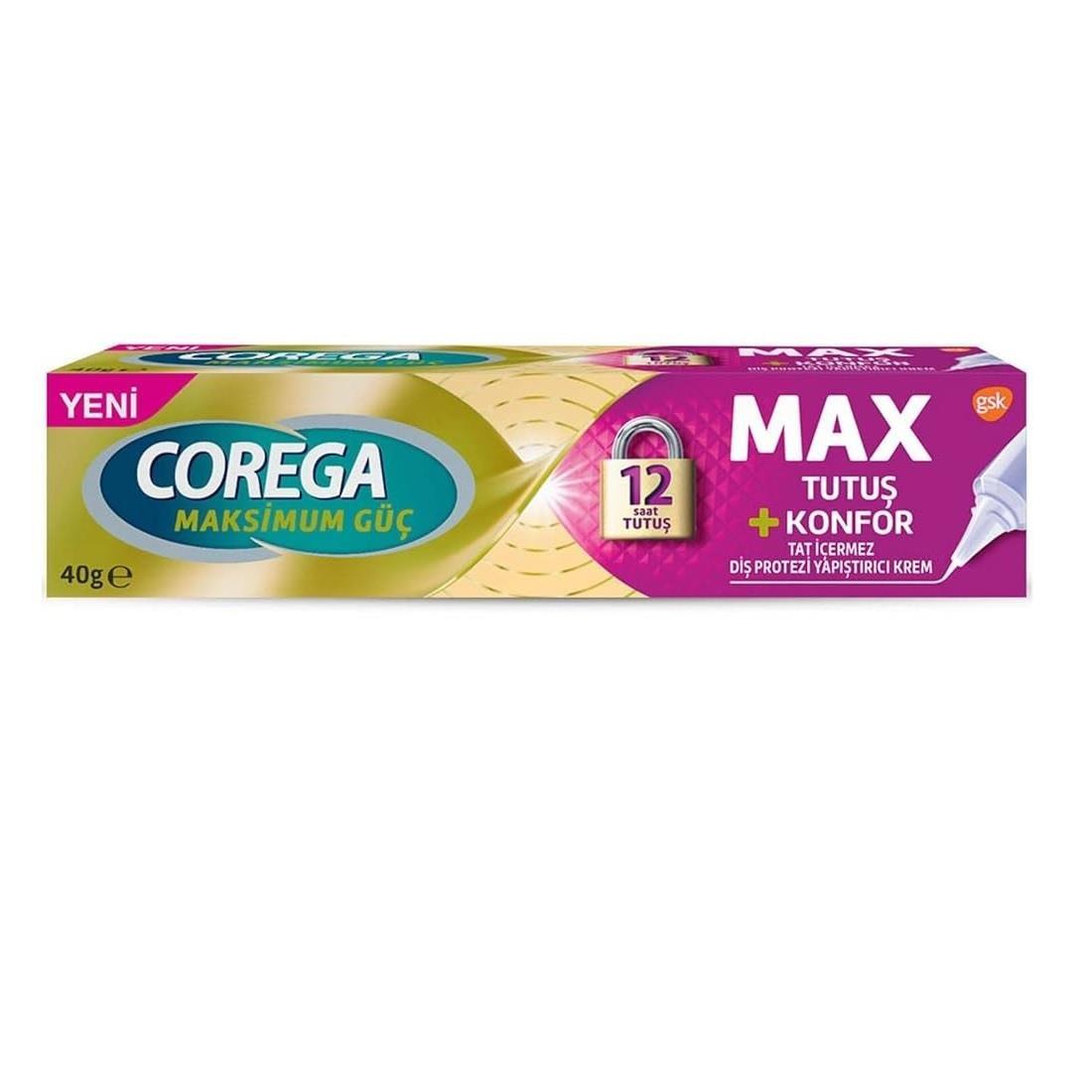 Corega MAX Denture Adhesive Cream for Comfort & Security | Beauty Care Bag