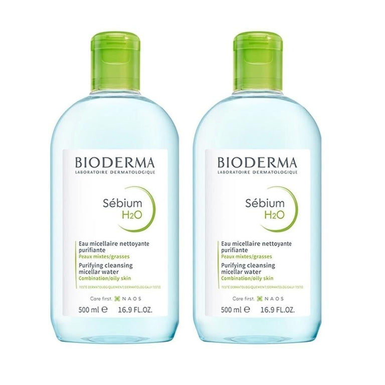 Bioderma Sebium H2O 500 ml 2-Pack Micellar Solution | Beauty Care Bag